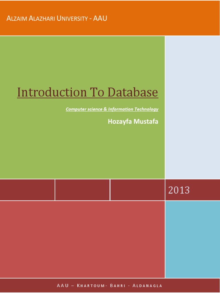 Introduction To Database: A A U - AAU | PDF | Databases | Software