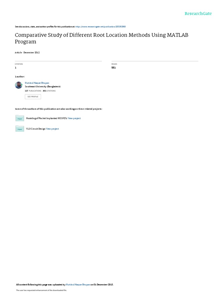 Comparative Study of Different Root Location Methods Using MATLAB Program | PDF | Numerical ...