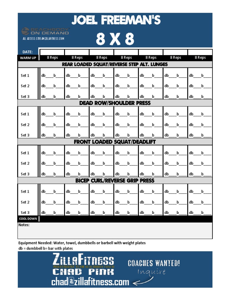 Joel Freeman's 8x8 Workout Plan | PDF