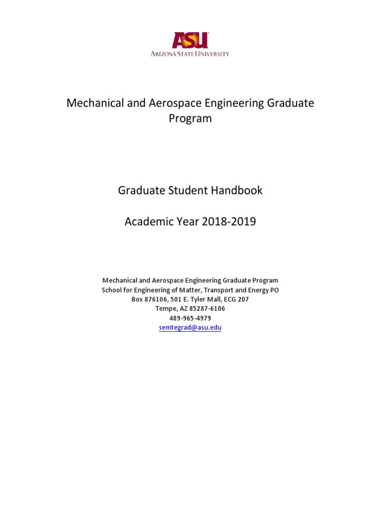 2018 2019 MAE Graduate Student Handbook | PDF | Thesis | Doctor Of ...
