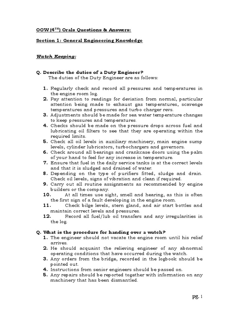 EOOW - Orals Questions & Answers | PDF | Internal Combustion Engine ...