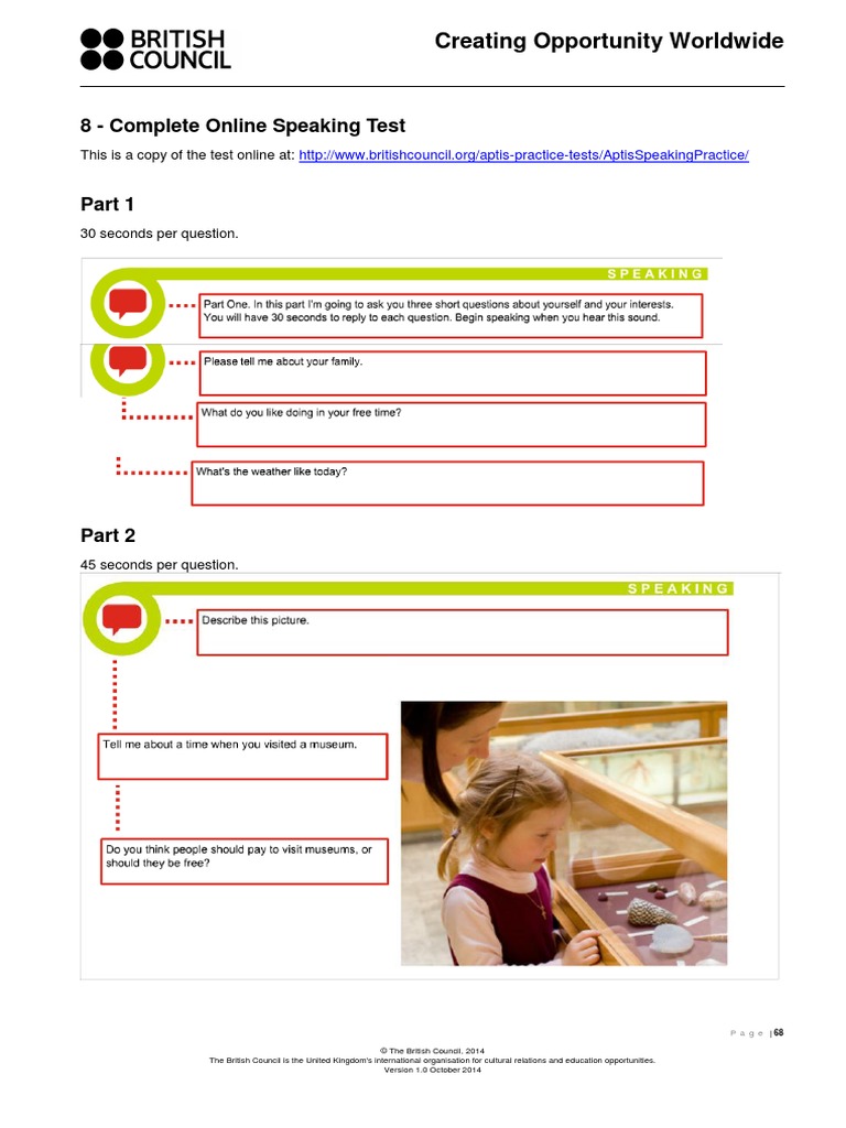 8 - Complete Online Speaking Test: Creating Opportunity Worldwide | PDF