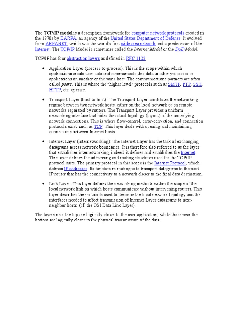 Computer Network Protocols Darpa United States Department of Defense ...