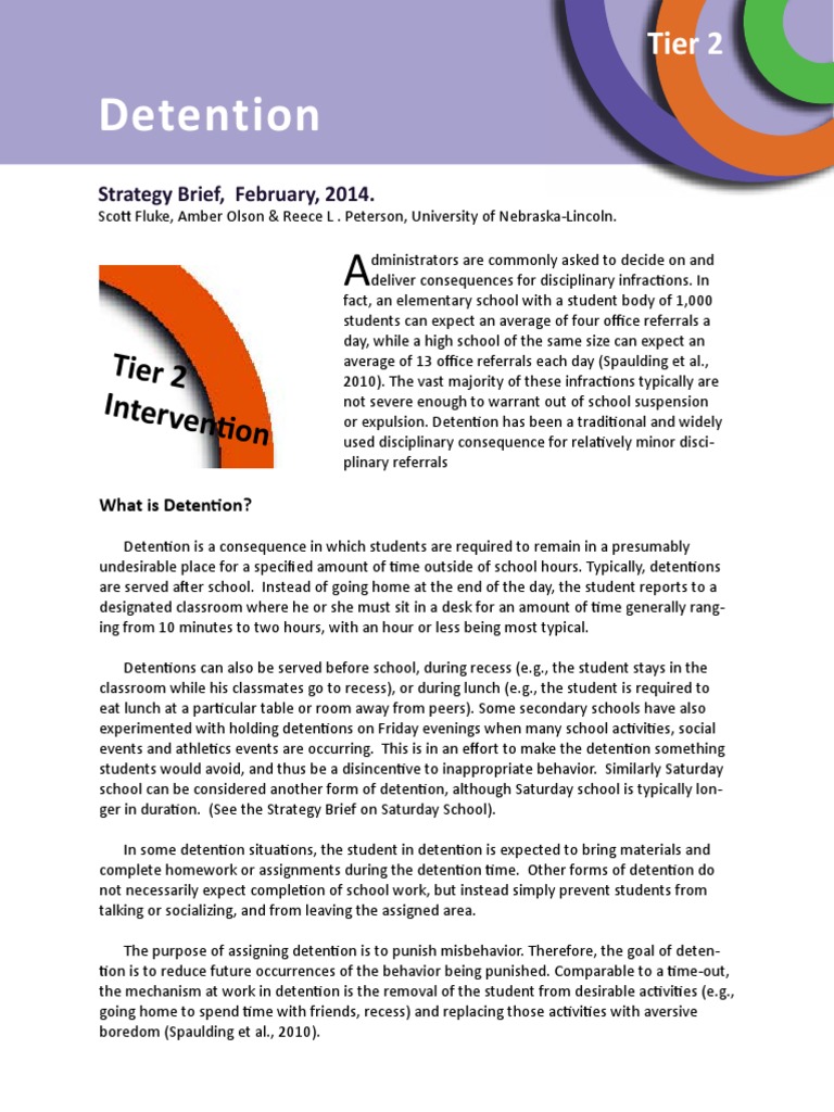 Is Detention Effective | PDF | Human Nature | Psychological Concepts