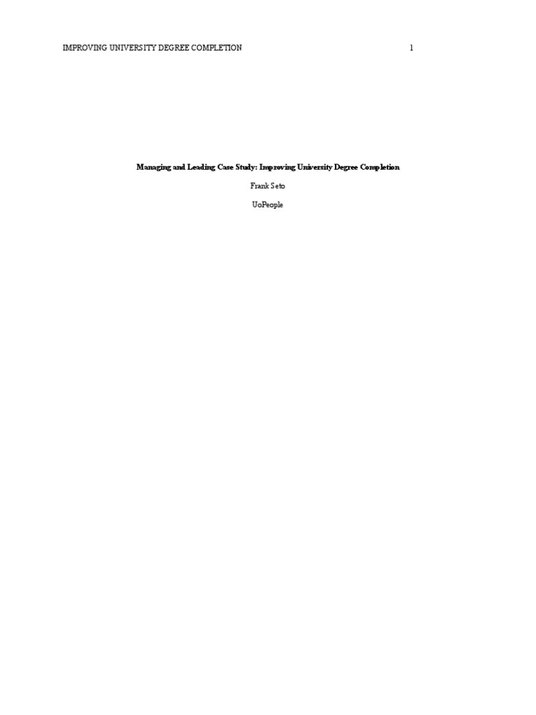 Strategies to Boost University Degree Completion | PDF | Performance ...
