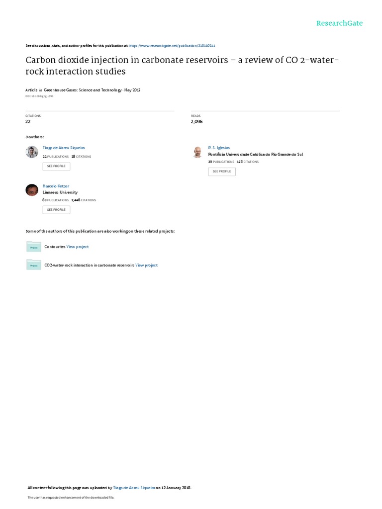 Carbon Dioxide Injection in Carbonate Reservoirs - A Review of CO 2 ...