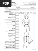 Costume Measurement Form | PDF