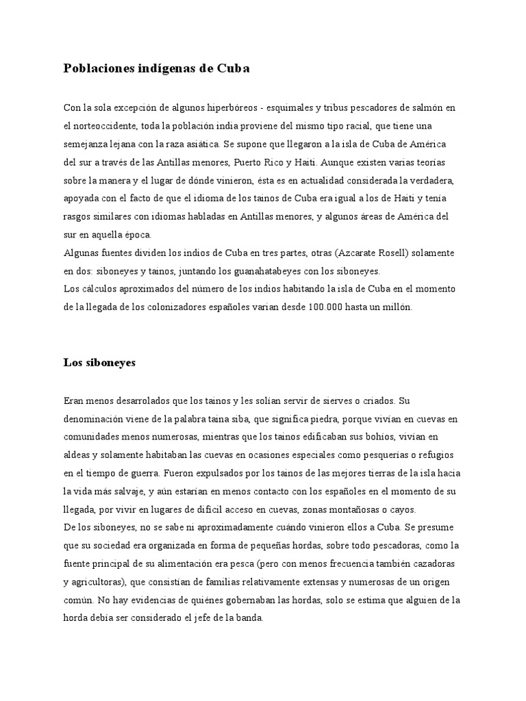 Poblaciones Indígenas de Cuba | PDF | Cuba | Civilización maya