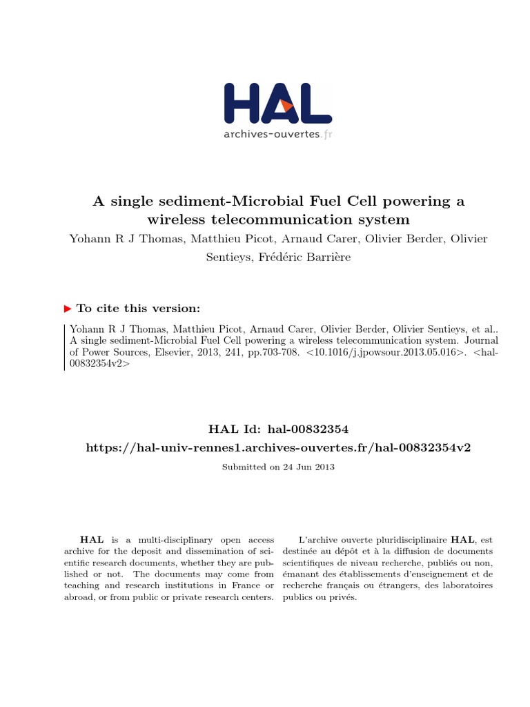 Sediment Microbial Fuel Cell for WSN Power | PDF | Electrical ...