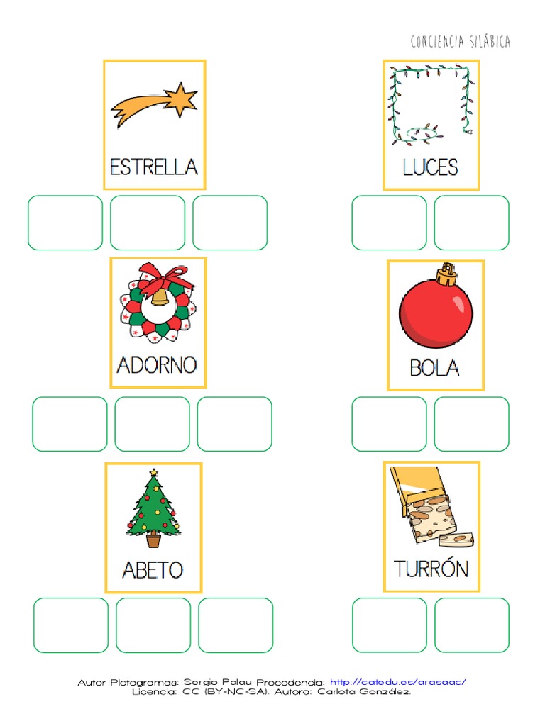 Conciencia Silabica Navidad | PDF