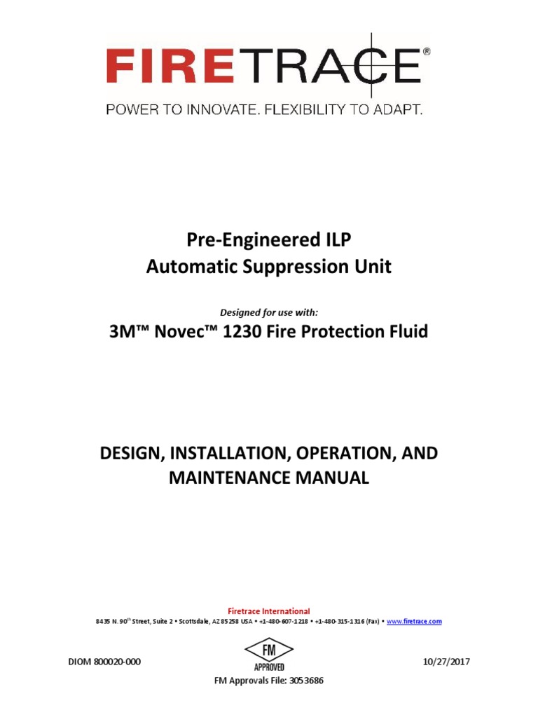 Pre-Engineered ILP Automatic Suppression Unit: 3M™ Novec™ 1230 Fire ...