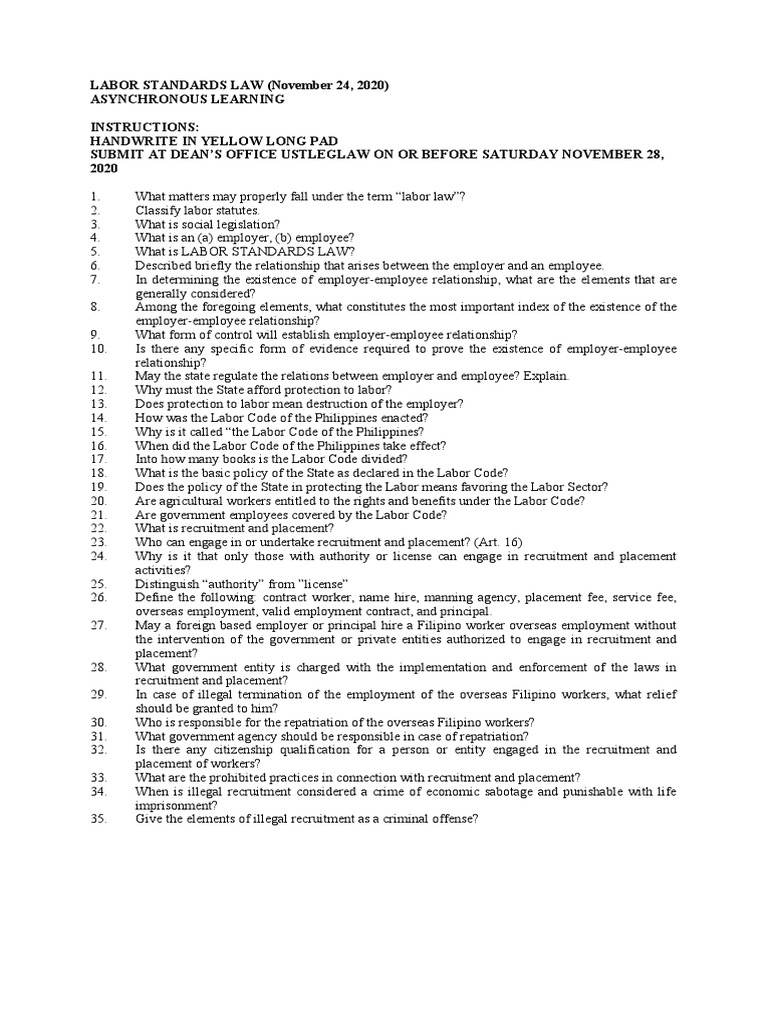 LS Assignment 1 2B 2C | PDF | Employment | Labour Law