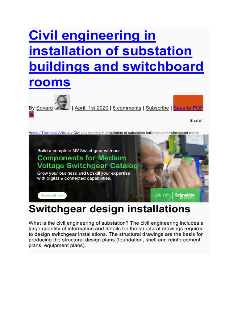 Civil Engineering in Installation of Substation Buildings and ...