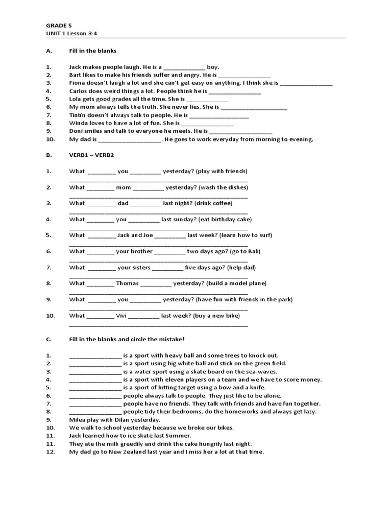 GRADE 5 Unit 1 Lesson 3 4 PDF