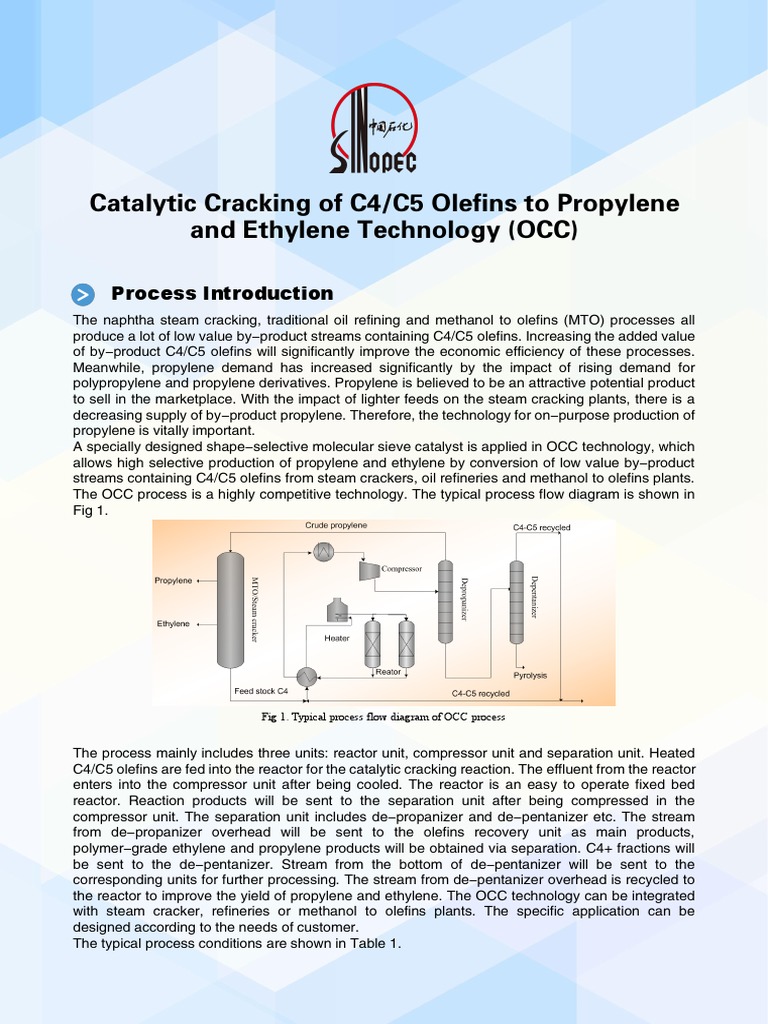 MTO Process (OCC) Sinopec | PDF | Cracking (Chemistry) | Energy Technology