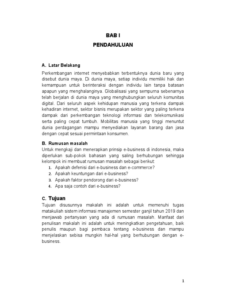 Model E-Bisnis dan Karakteristiknya | PDF