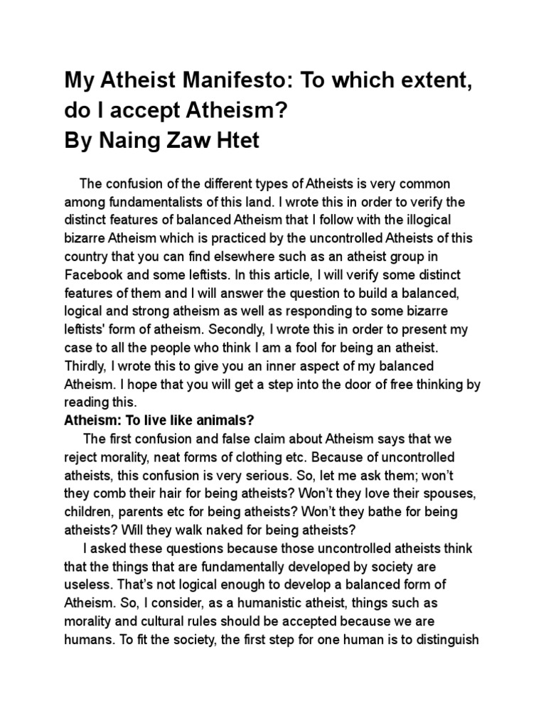 My Atheist Manifesto | PDF | Atheism | Truth