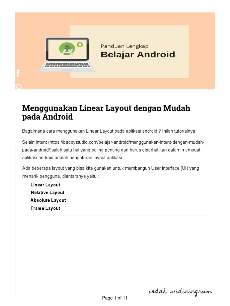 Cara Menggunakan Linear Layout Dengan Mudah Pada Android | PDF | Komputer
