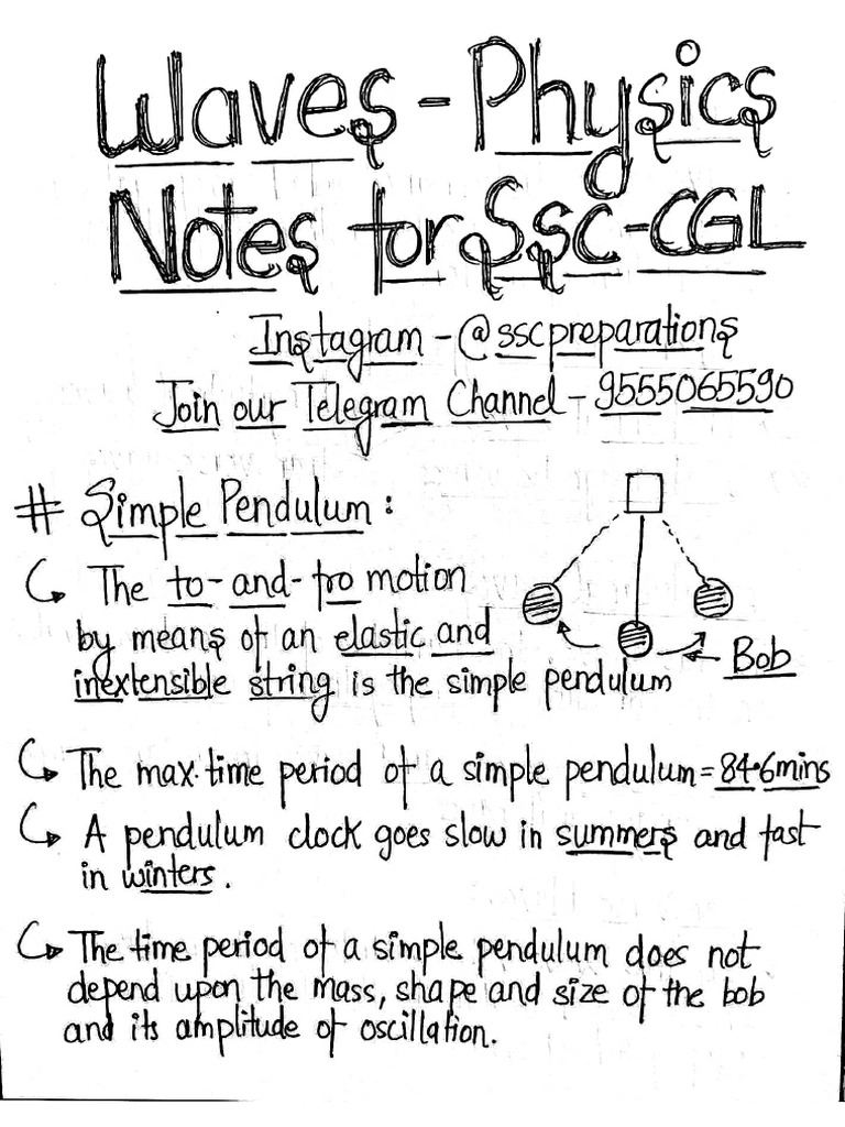 Waves - Physics Handwritten Notes | PDF