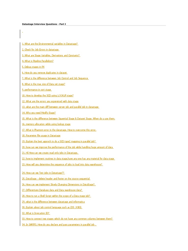 Datastage Interview Questions | PDF | Metadata | Parameter (Computer Programming)