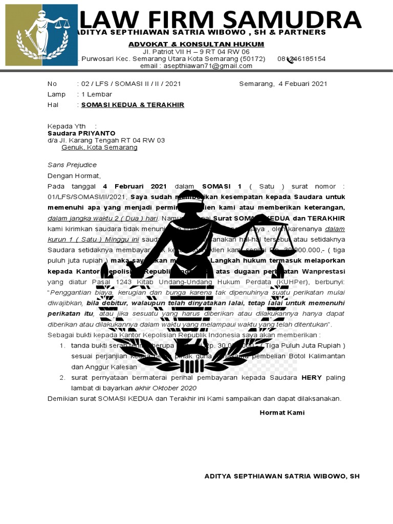 Somasi Kedua | PDF Somasi Kedua | PDF