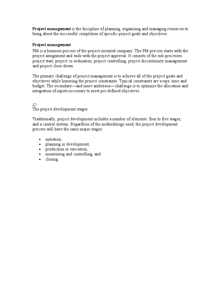 Project Management | PDF