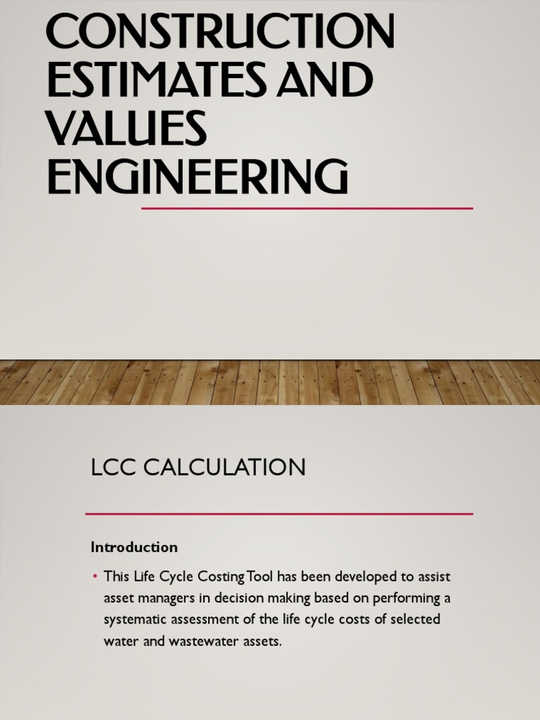 Construction Estimates and Values Engineering | PDF | Life Cycle ...