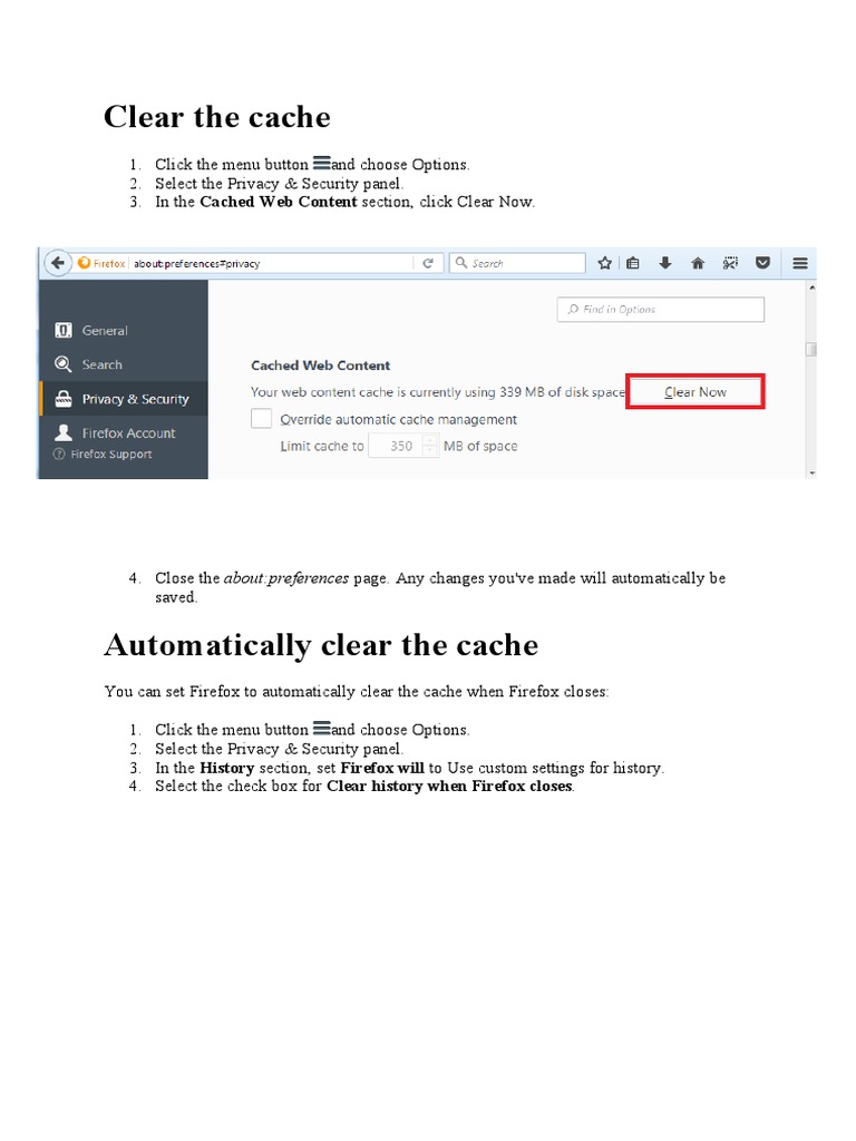 Tutorial Clear The Cache | PDF | Home & Garden | Wellness