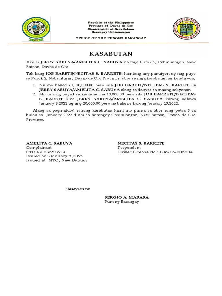 Kasabutan 2022 | PDF