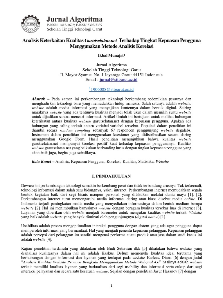 Artikel Ilmiah - Tugas Jurnal UAS - Statistika & Probabilitas | PDF Artikel Ilmiah - Tugas Jurnal UAS - Statistika & Probabilitas | PDF