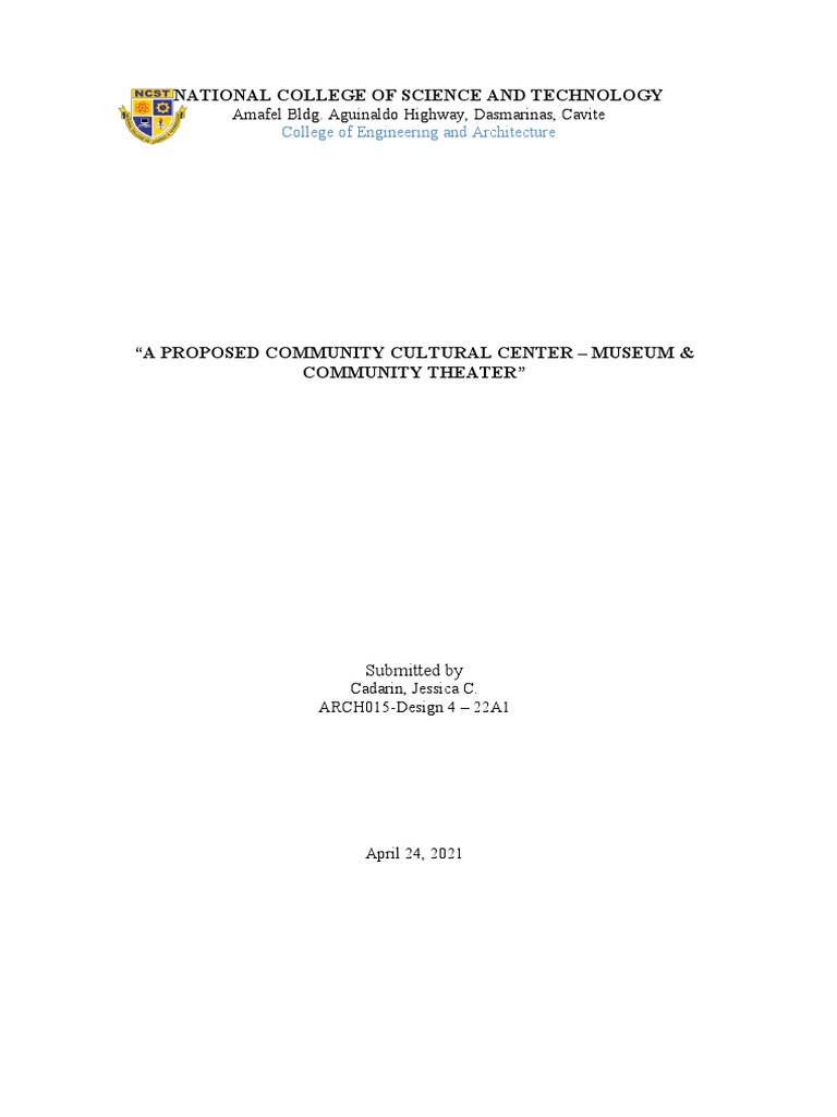 A Proposed Community Cultural Center | PDF | Stairs | Building