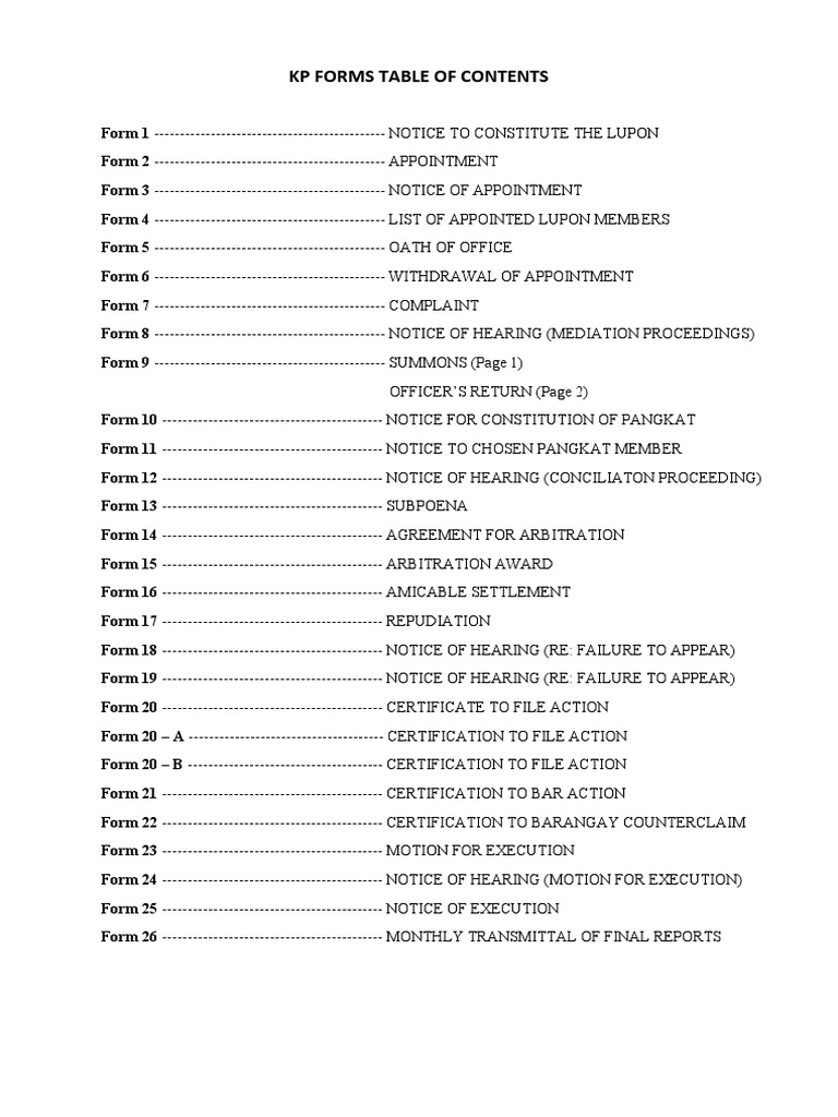 Corrected KP Forms No.s 1 26 | PDF | Public Law | Government