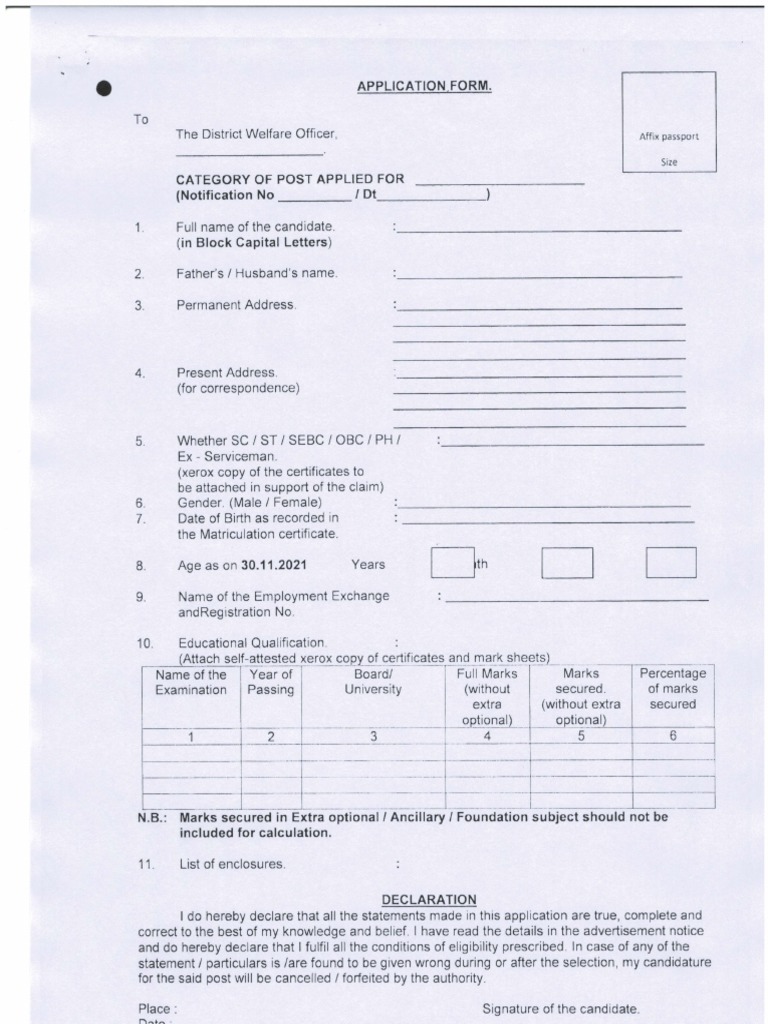 SSD Kalahandi Appl. Form | PDF | Government