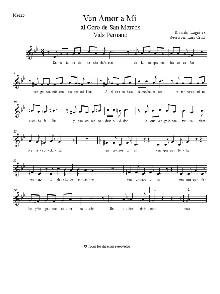 Ven Amor A Mi - Mezzo | PDF