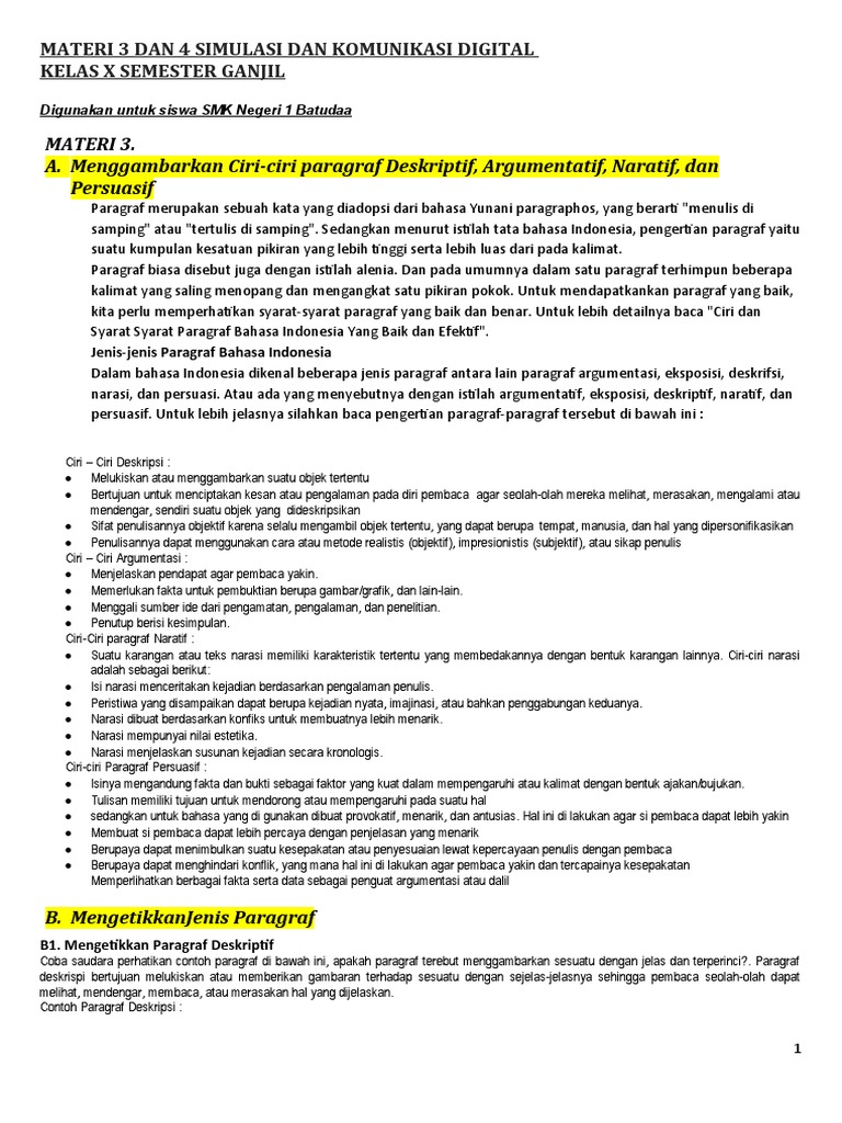 MATERI Dan Tugas Praktik MS - Word | PDF