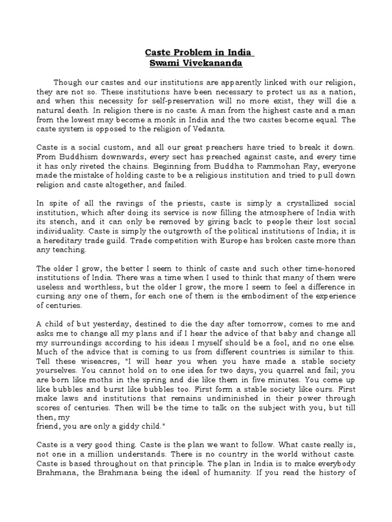 Caste Problems | PDF | Caste