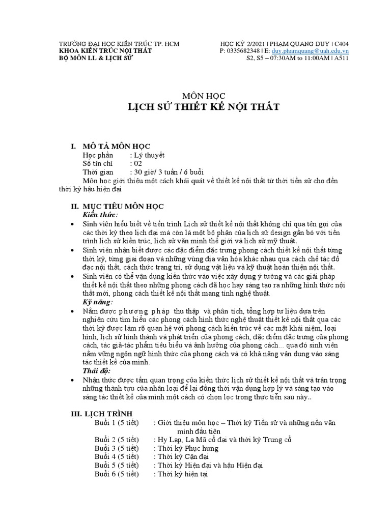 Lịch sử TKNT - Đề cương | PDF