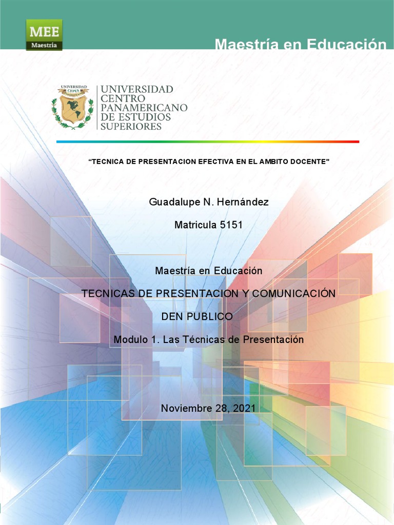 MEE-TPC-M1-presentacion Efectiva | PDF | Aprendizaje | Maestros