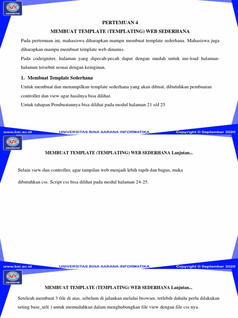Pertemuan 4 Membuat Template (Templating) Web Sederhana | PDF | Bisnis ...