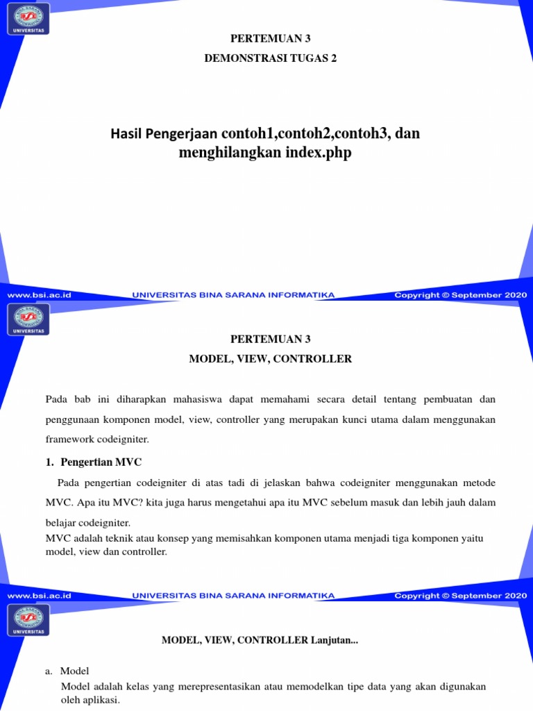 Hasil Pengerjaan Contoh1, Contoh2, Contoh3, Dan Menghilangkan Index - PHP | PDF