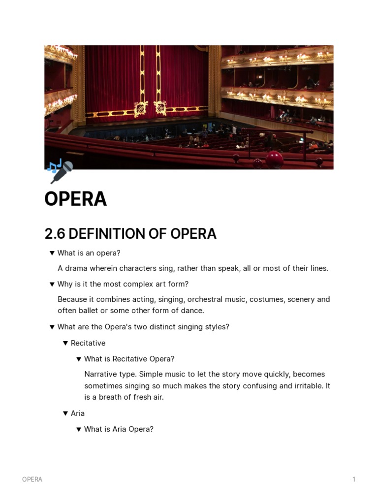 2.6 Definition of Opera | PDF | Opera | Aria