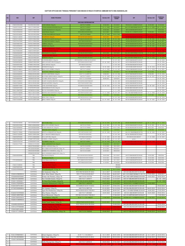 Daftar STR dan SIP Tenaga Medis RSUD | PDF