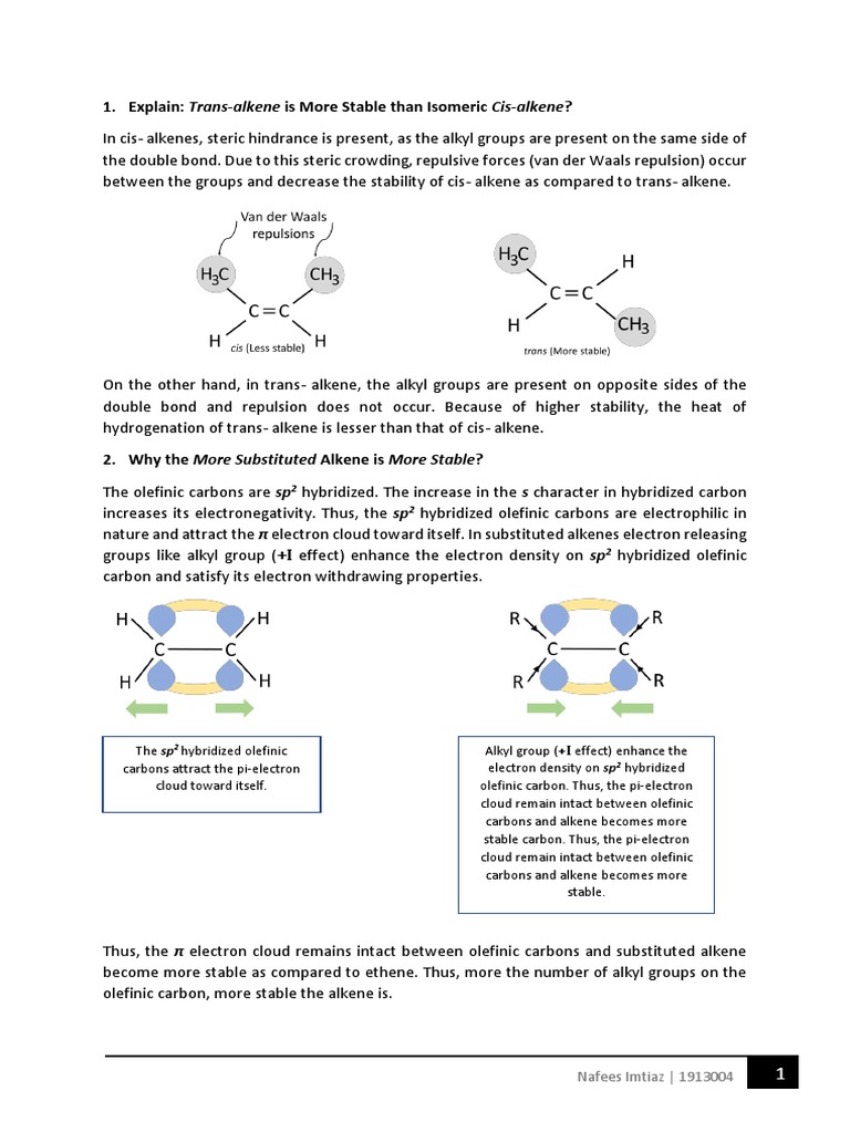 Alkane Chemistry Assignment | PDF | Alkene | Chemical Reactions