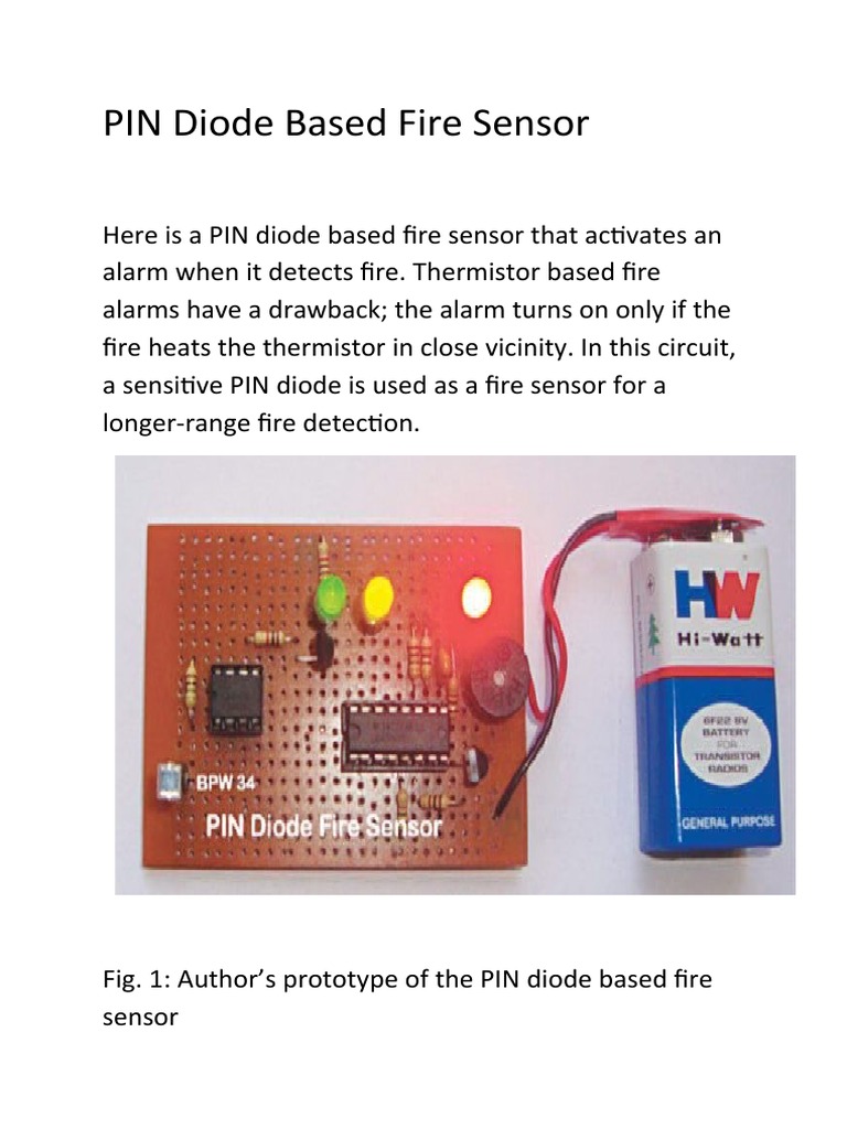 PIN Diode Based Fire Sensor | PDF | Operational Amplifier | Electrical ...