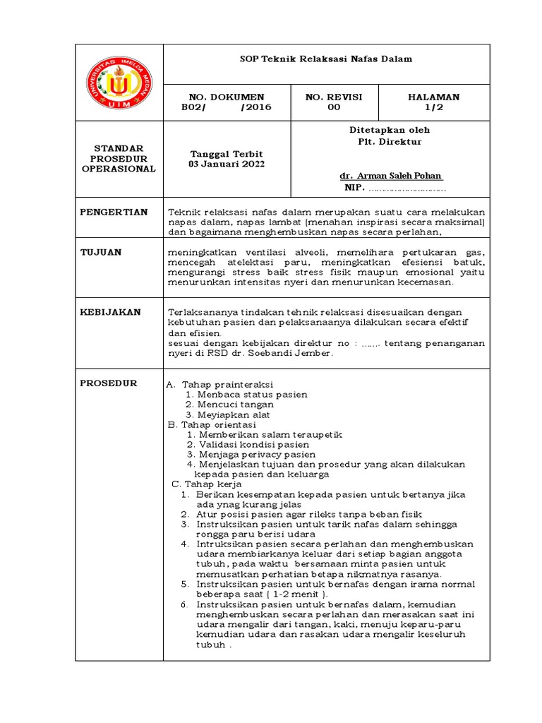 Teknik Relaksasi Nafas Dalam | PDF