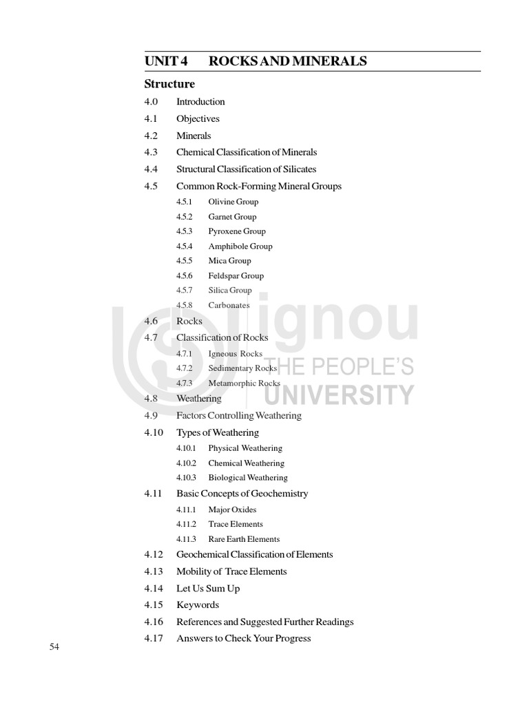 Unit 4 Rocks and Minerals: Structure | PDF | Rock (Geology) | Igneous Rock