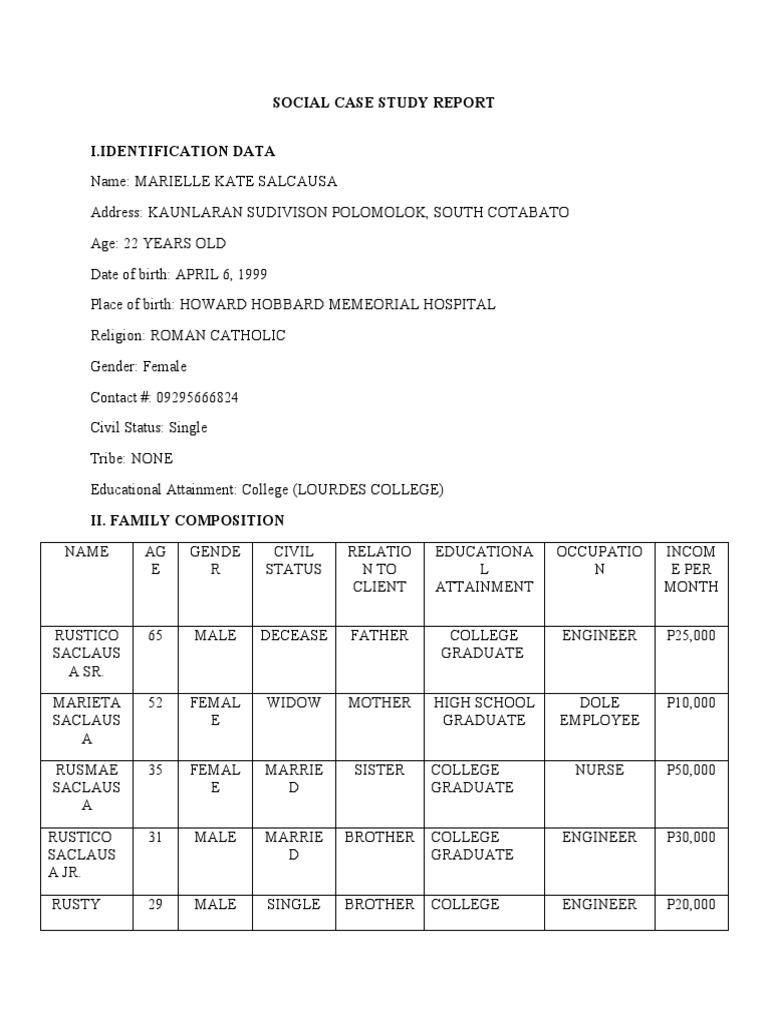 Social Case Study Report | PDF | Goal | Behavioural Sciences