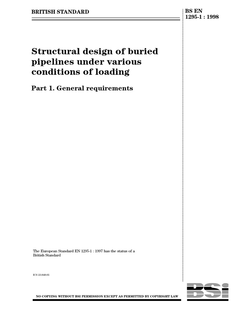 BS EN 1295 Part 1 | PDF | Deformation (Engineering) | Bending