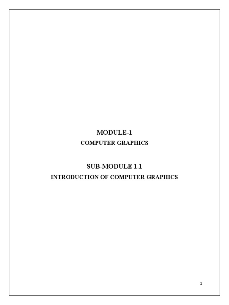 Sub-Module 1.1 - Introduction of Computer Graphics - E-Book | PDF ...