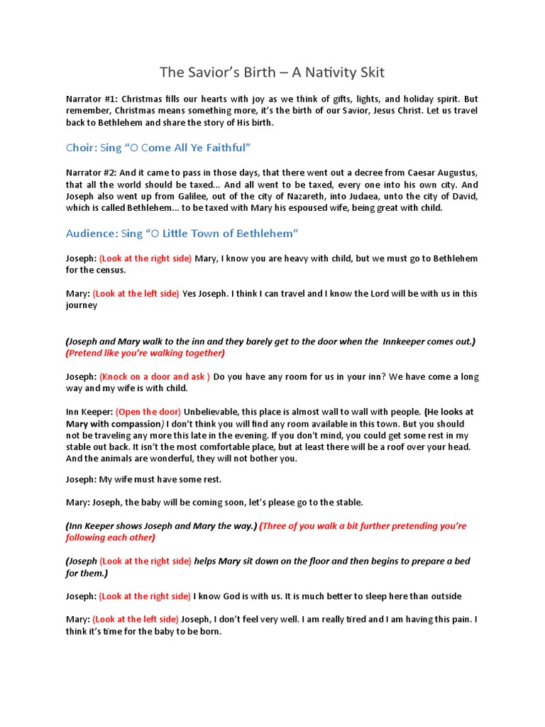 Nativity Skit for Christian Families | PDF | Biblical Magi | Nativity ...